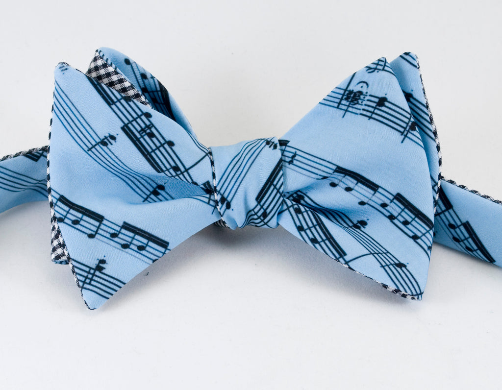 Musical Notes Blue Bow Tie – Great Knots